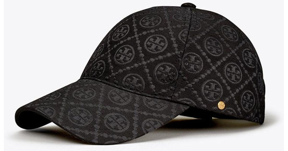 Tory Burch T Monogram Baseball Hat in Black | Lyst