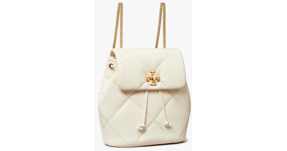 Tory Burch Kira Diamond Quilt Mini Backpack in Natural | Lyst