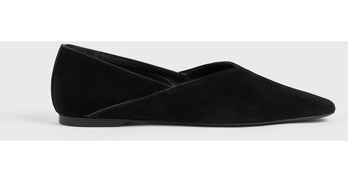 TOTEME Everyday Suede Flats Suede in White | Lyst