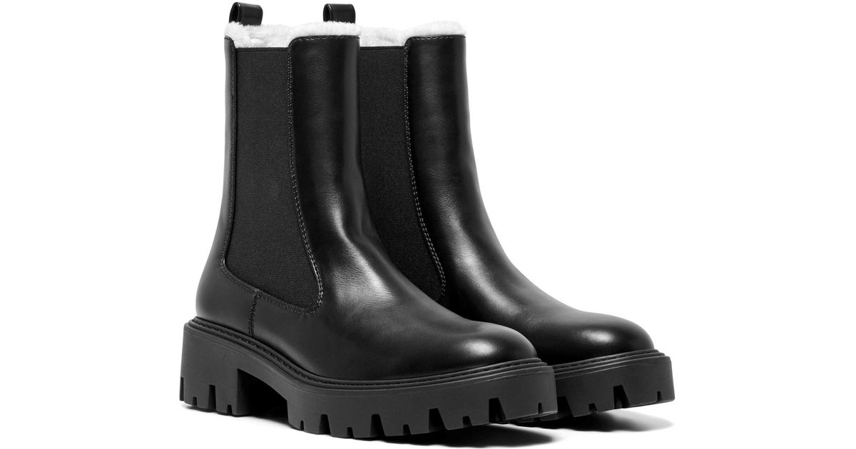 ONLY Betty-9 Warm Lined Polyurethane Heeled Ankle Boots in Black | Lyst UK