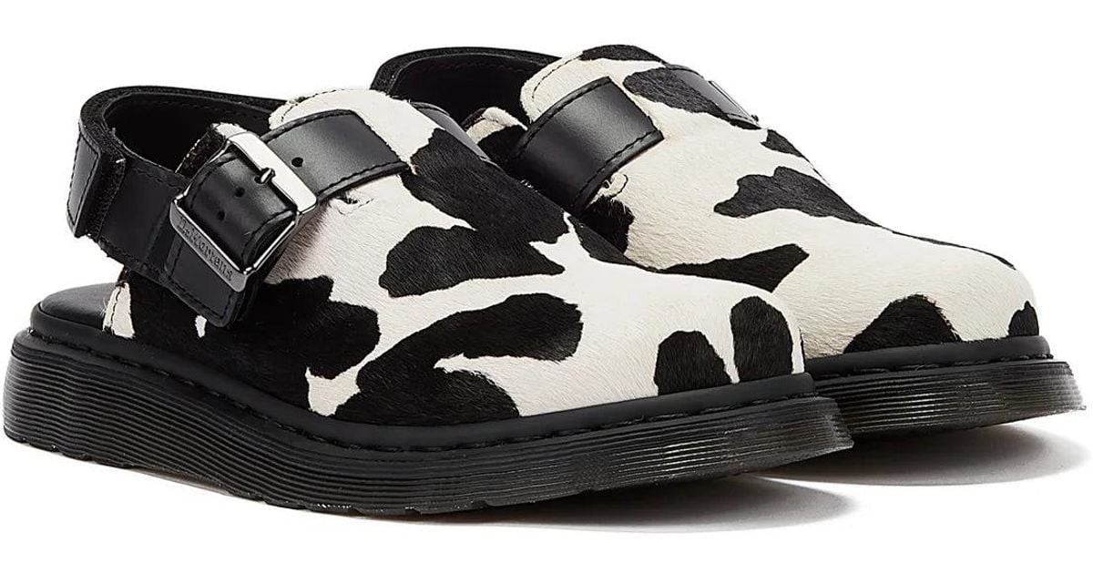Dr. Martens Jorge 2 Cow Print Mule Women's Clogs in Black | Lyst UK