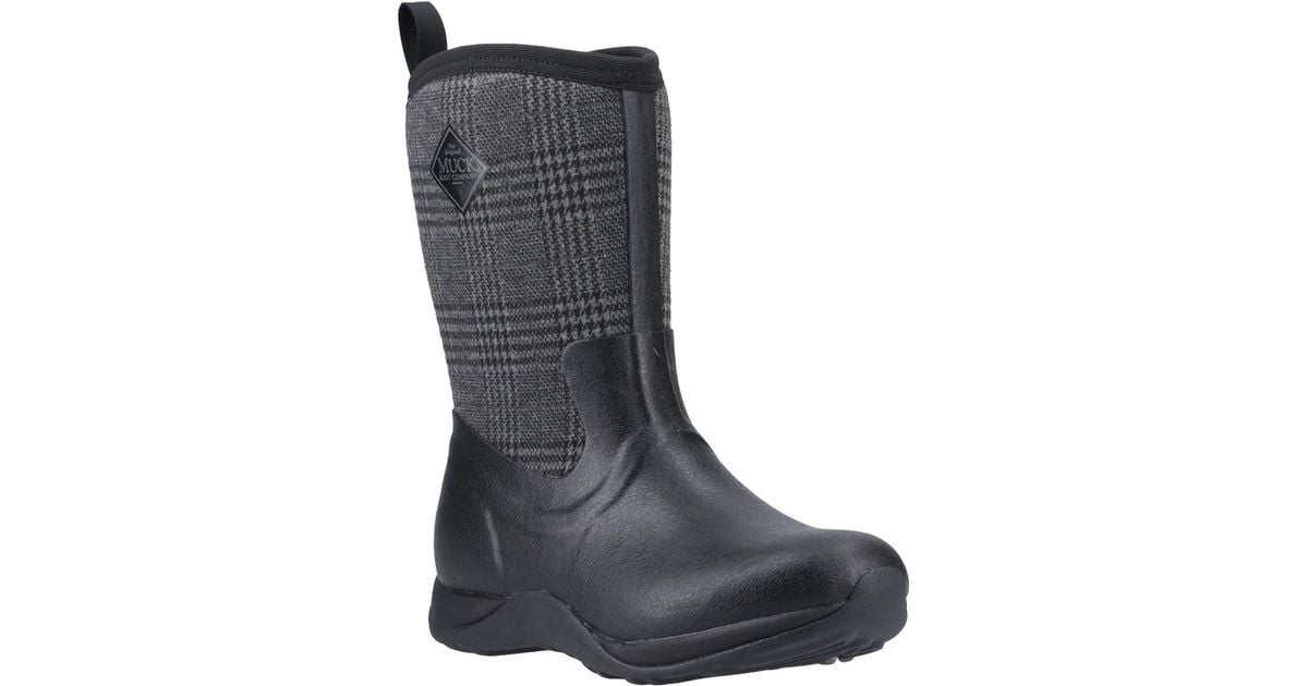 Muck Boot Arctic Weekend Rubber /Plaid Winter Mid Calf Boots in Black ...