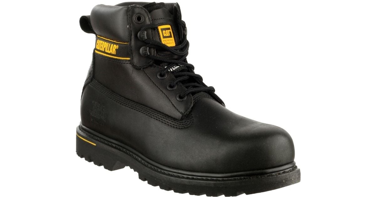 Caterpillar Cat Holton S3 Leather Safety Boots in Black | Lyst