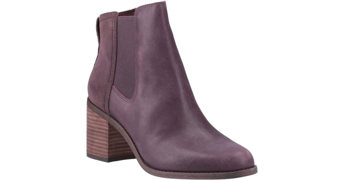 TOMS Evelyn Leather Plum Boots in Purple | Lyst