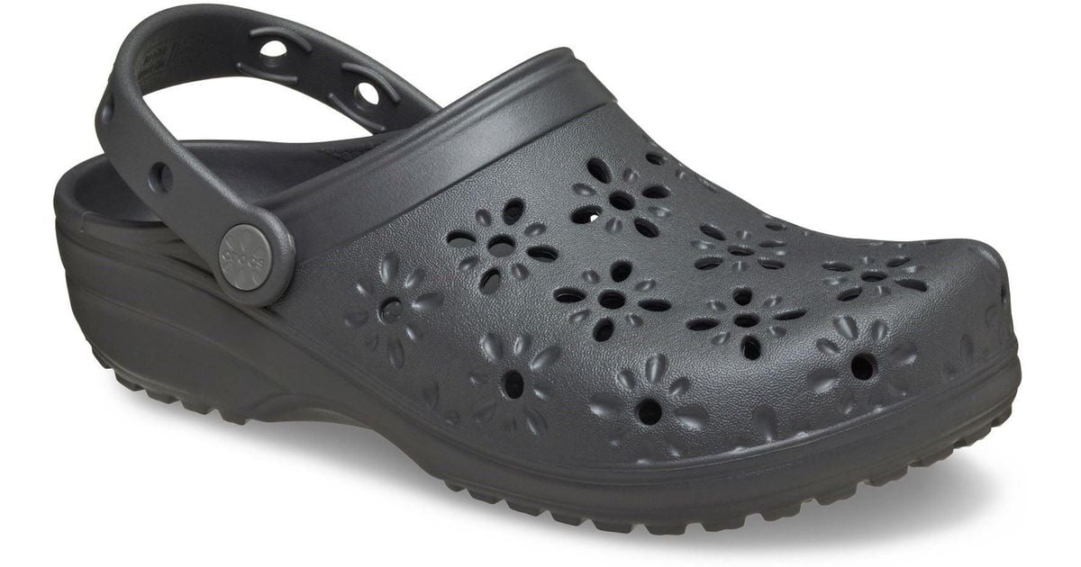 Crocs™ Classic Floral Cut Out Synthetic Sand Clogs in Grey | Lyst UK