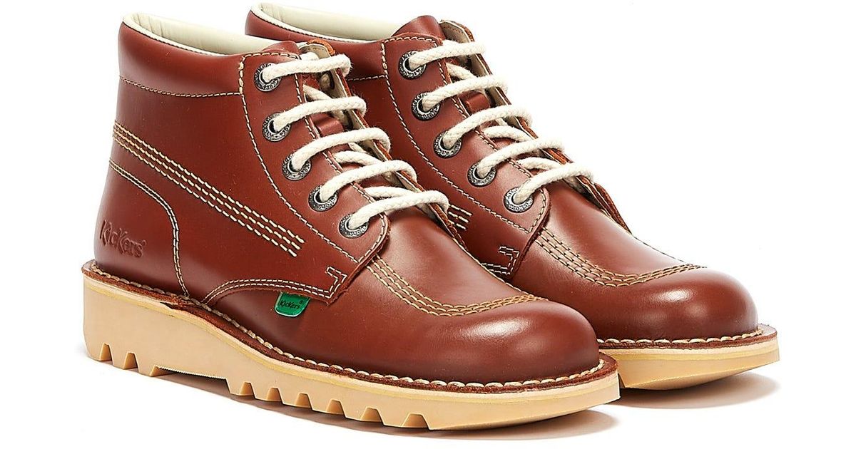 Kickers Kick Hi Tan Leather Boots in Brown for Men | Lyst UK