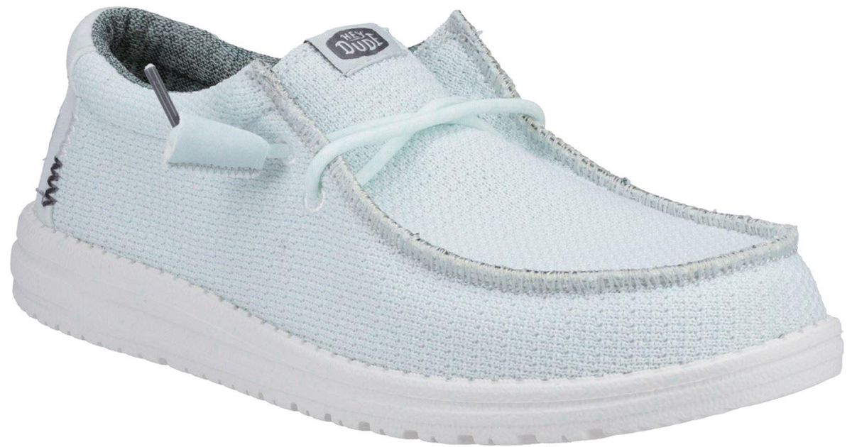 HEYDUDE Wally Sport Mesh Polyester/Spandex/Nylon Skyline Boat Shoes in ...