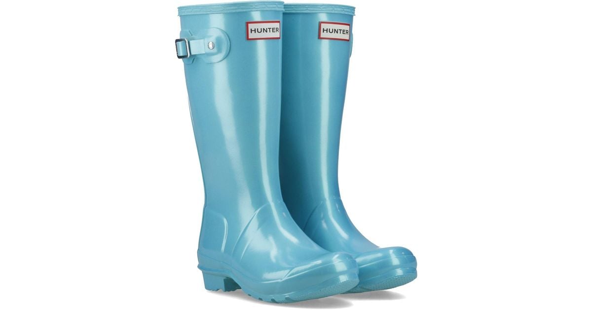 HUNTER Original Nebula Rubber Pool Wellington Boots in Blue | Lyst