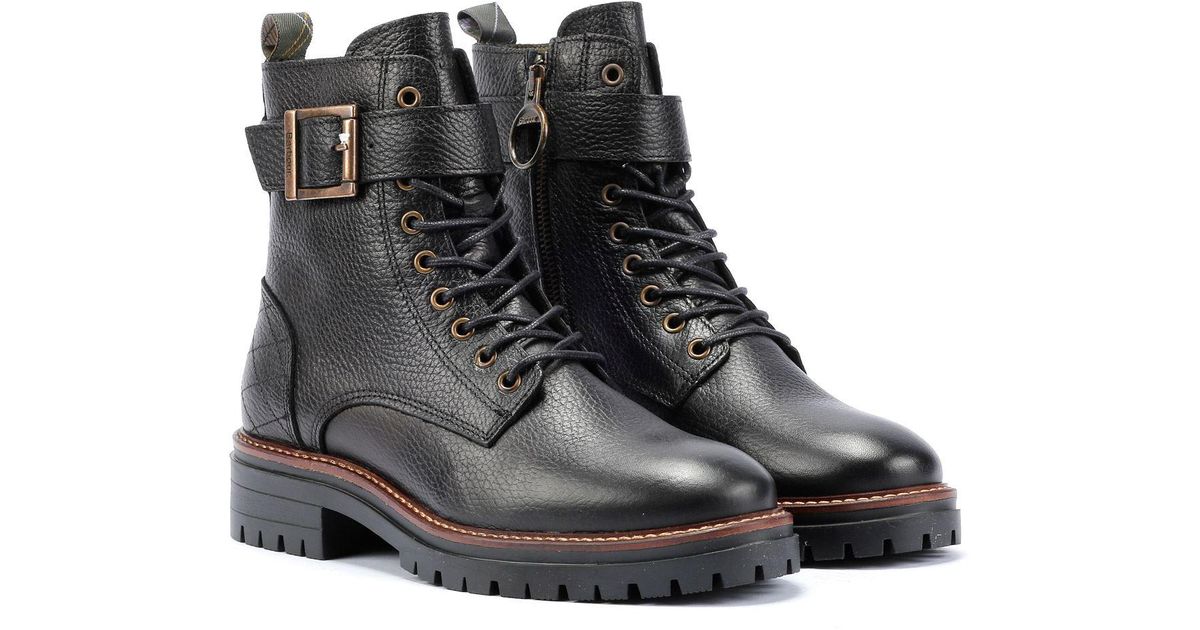 Barbour Heidi Leather Boots in Black | Lyst