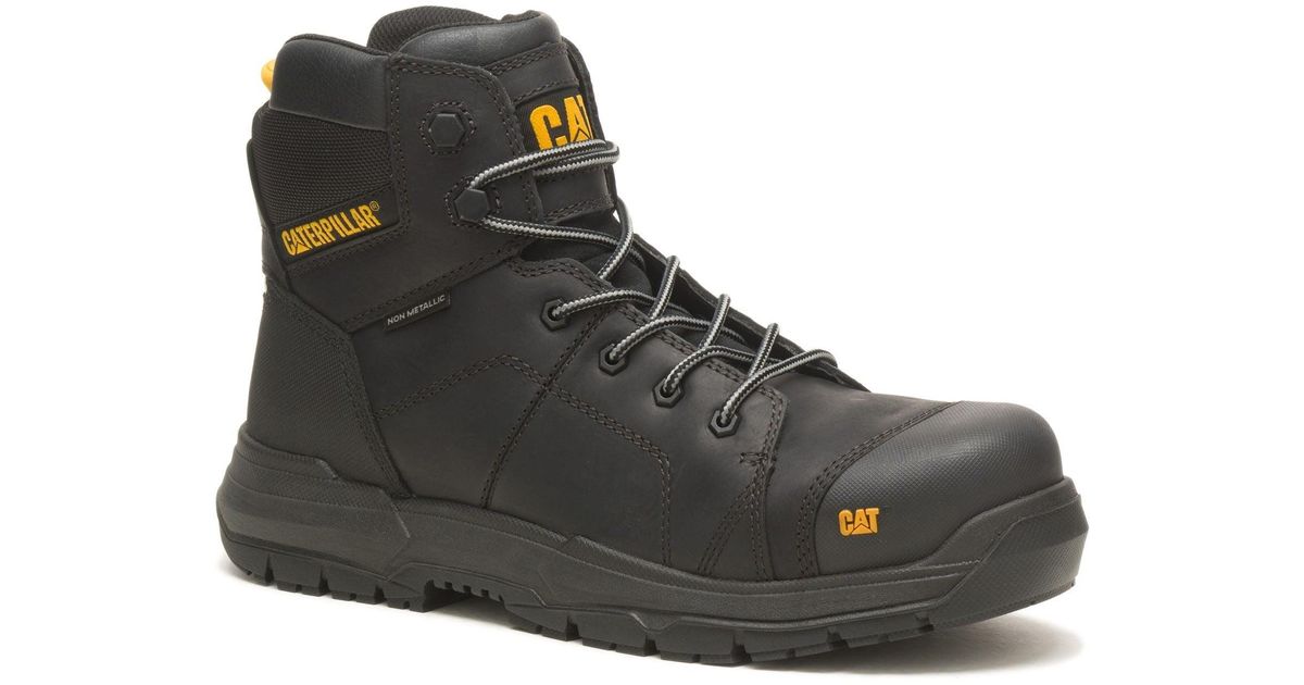 Caterpillar Crossrail 2.0 Leather Safety Boots in Black | Lyst