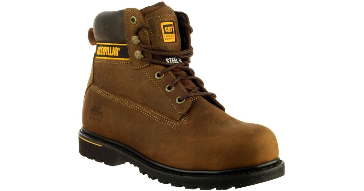 Caterpillar Cat Holton S3 Leather Safety Boots in Brown | Lyst UK