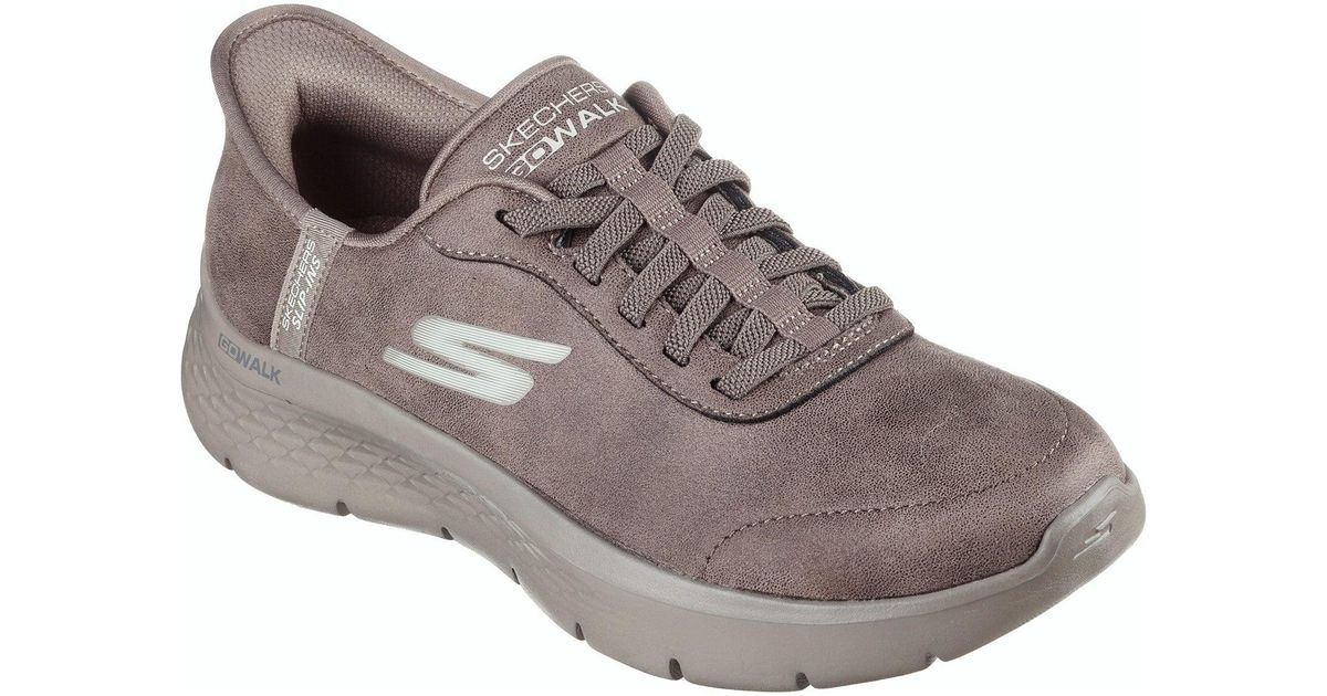 Skechers Go Walk Flex Mali 124837-brn Bungee Laces Shoe in Gray | Lyst
