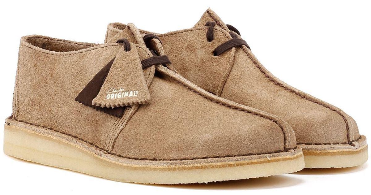 Clarks Desert Trek Wolf Suede Chocolate Shoes in Natural for Men | Lyst