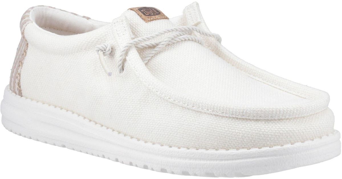 HEYDUDE Wally Resort Synthetic Blend /Multi Moccasins Shoes in White ...