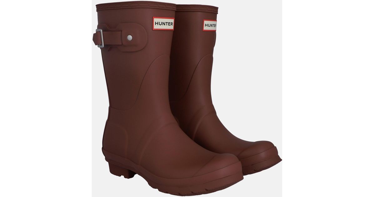 HUNTER Dark Wfs1000rma-mtr Original Short Wellington Boots in Brown | Lyst