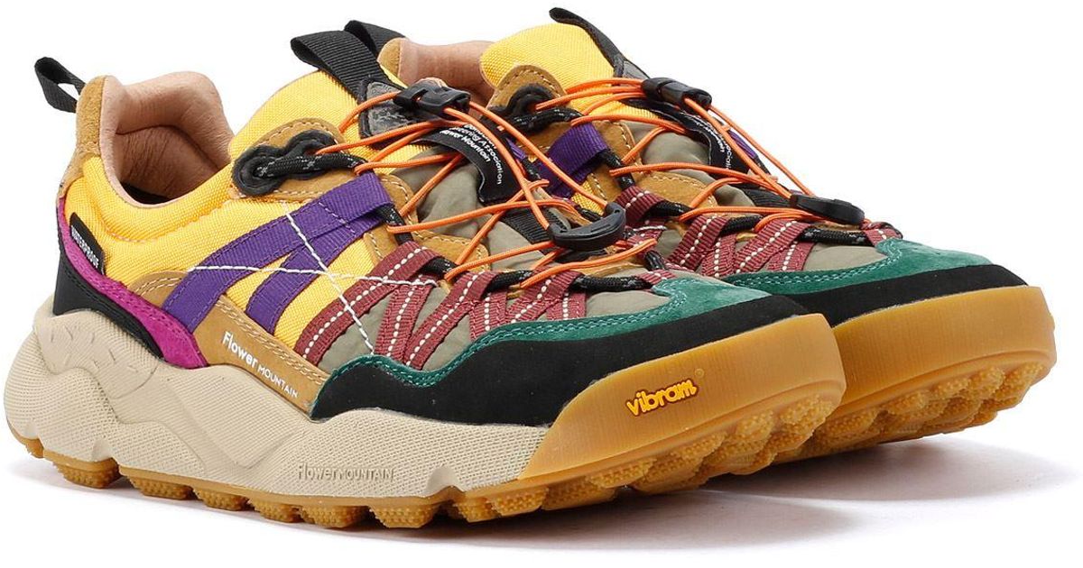 Flower Mountain Iwano Suede/Nylon/ Sneakers in Yellow | Lyst