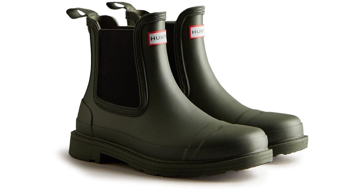 HUNTER Wfs1018Rma-Dov Commando Chelsea Boots in Black | Lyst