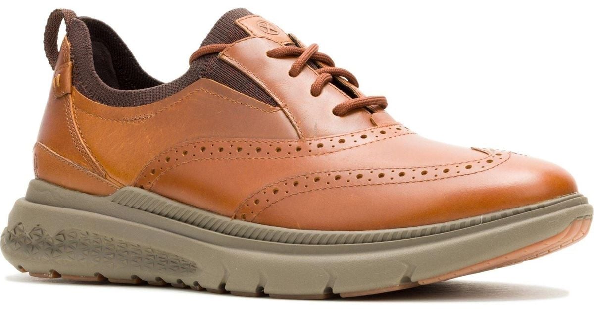 Hush Puppies Excel Leather Cognac Lace-Up Shoes in Brown for Men | Lyst UK