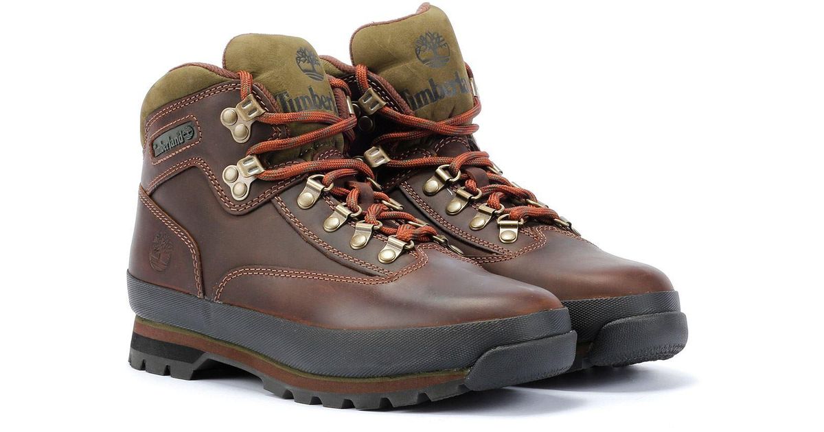 Timberland Euro Hiker Mid Lace Leather Boots in Brown for Men | Lyst