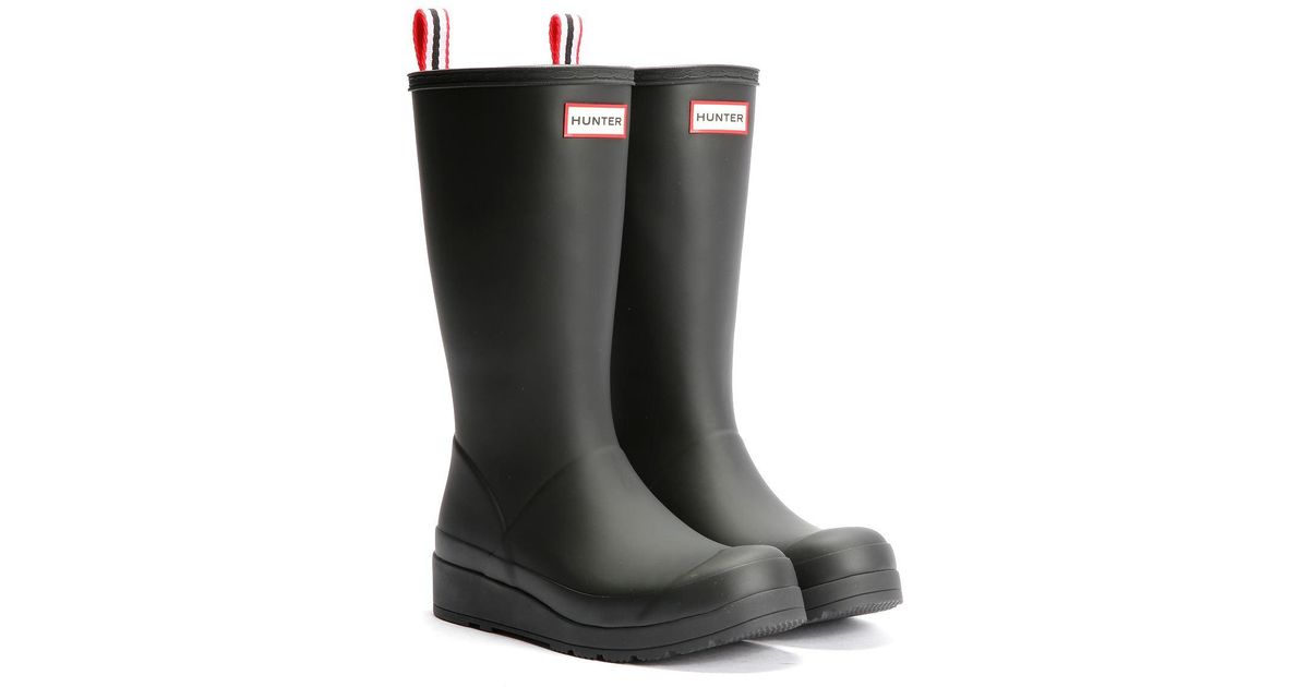 HUNTER Play Tall Rubber Wellington Boots in Black | Lyst UK