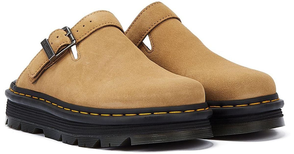 Dr. Martens Zebzag Eh Suede Savannah Tan Mule in Brown | Lyst