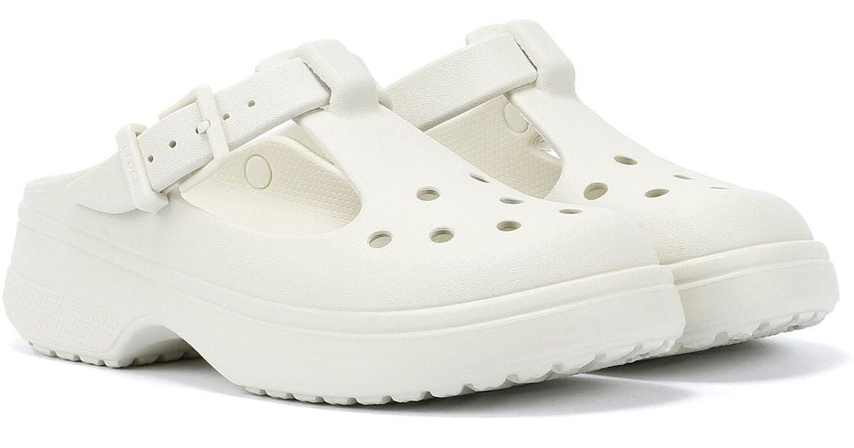 Crocs™ Classic Mary Jane Cream Clogs in White | Lyst