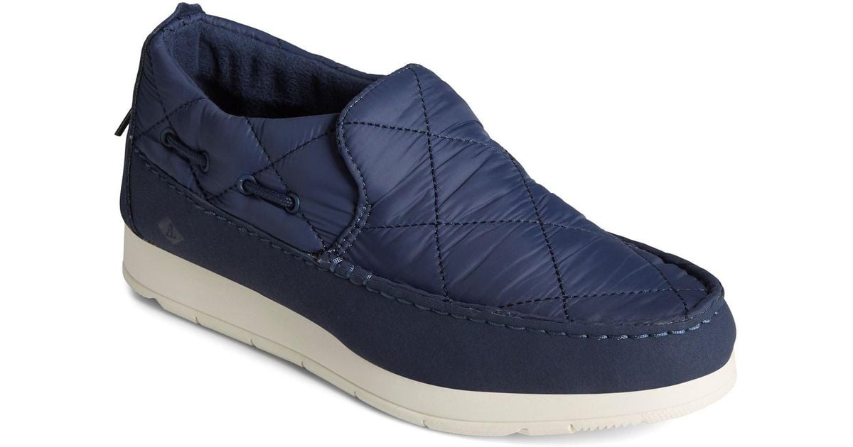 Sperry Top-Sider Moc-Sider Slip On Ladies Shoes Leather in Blue | Lyst