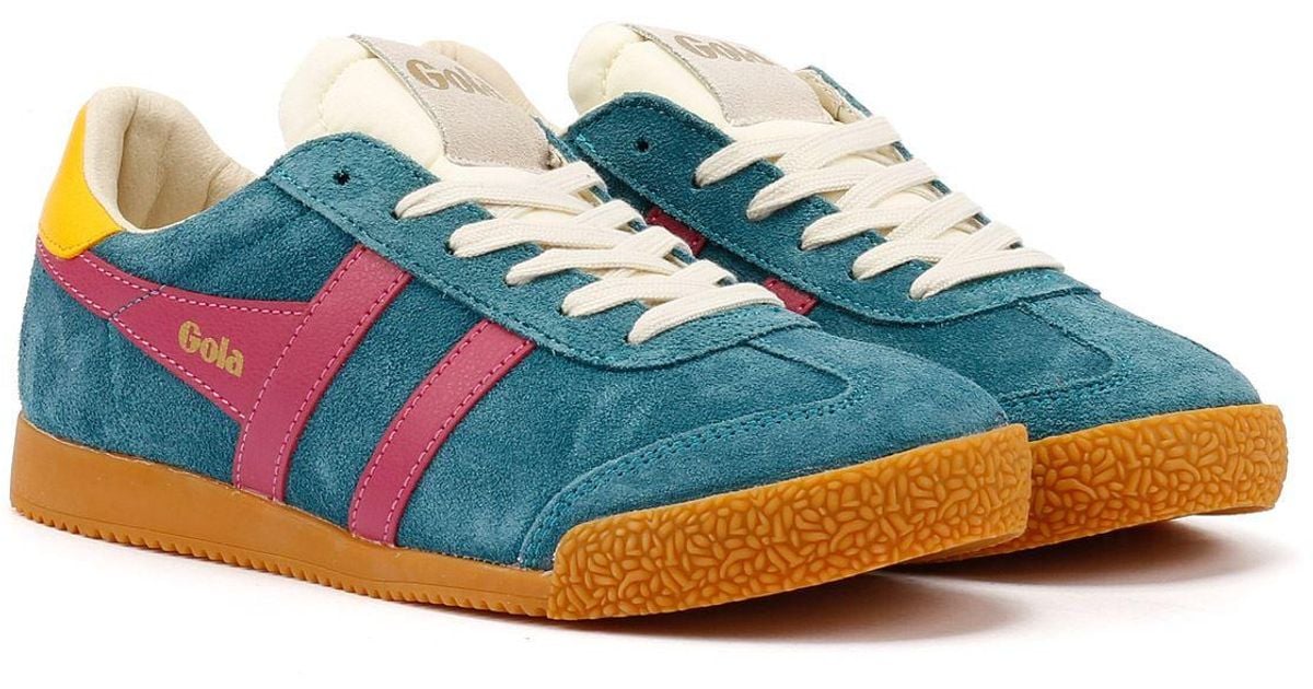 Gola Elan Suede Peacock/Fuchsia Sneakers in Blue | Lyst