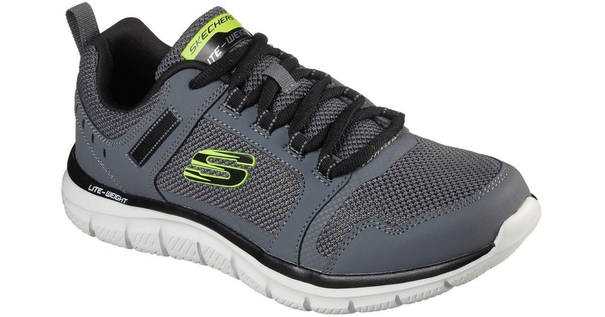 Skechers Track Knockhill 232001-ccbk Charcoal/black Lace Up Shoe in ...