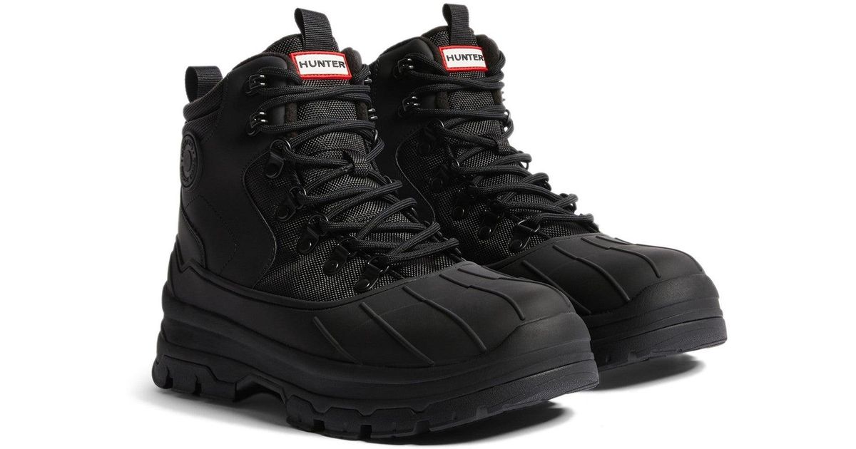 HUNTER Mfs1000ptp-blk Explorer Duck Boots in Black for Men | Lyst