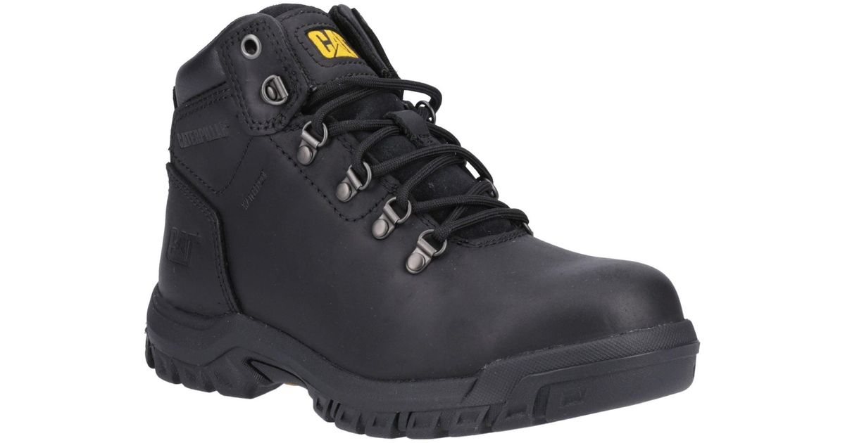 Caterpillar Mae Leather Safety Boots in Black | Lyst