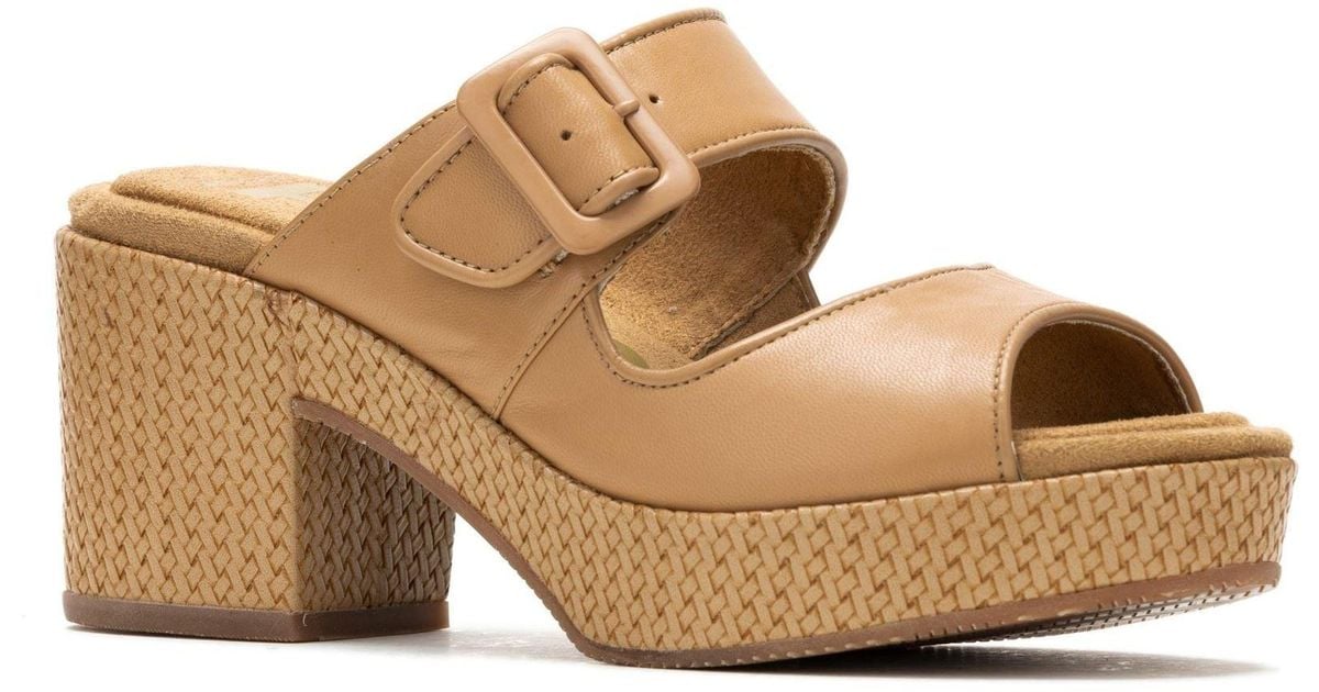 Hush Puppies Poppy Leather Tan Heels in Brown | Lyst UK