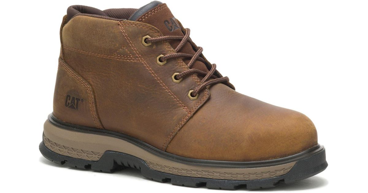 CAT Safety Caterpillar Exposition 4.5" Leather Pyramid Safety Boots in ...