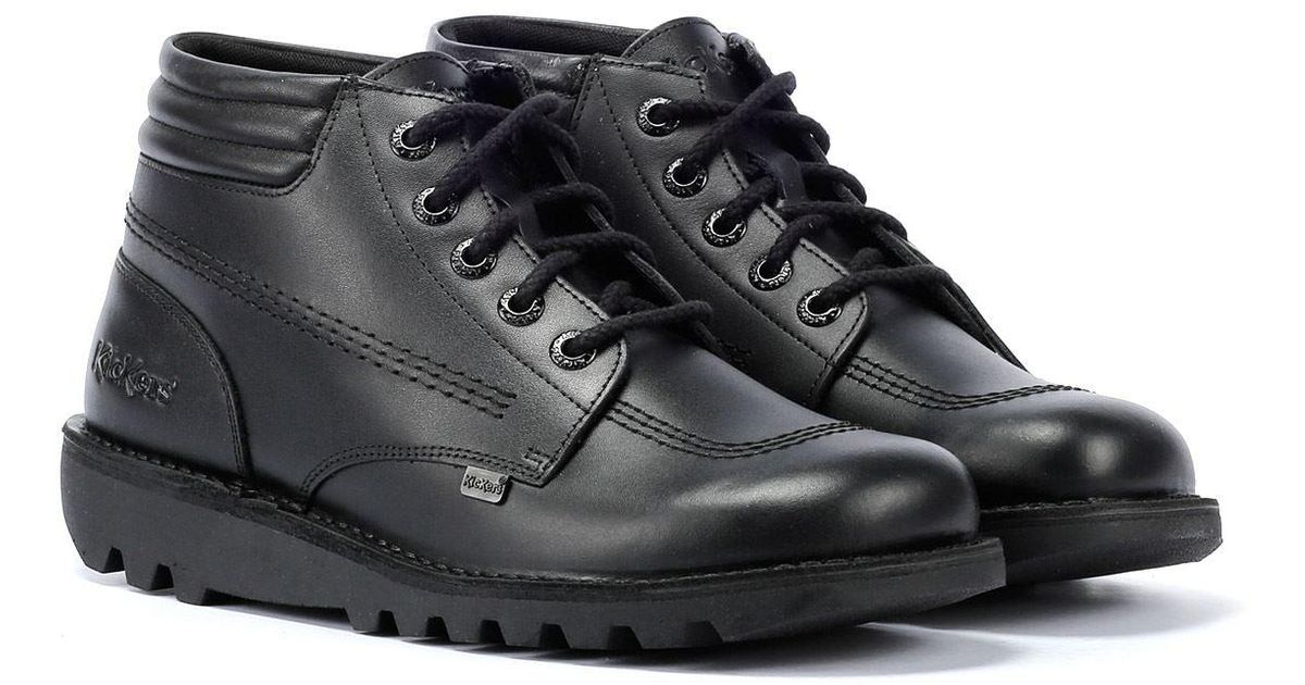 Kickers Kick Hi Padded Leather Boots in Black for Men | Lyst