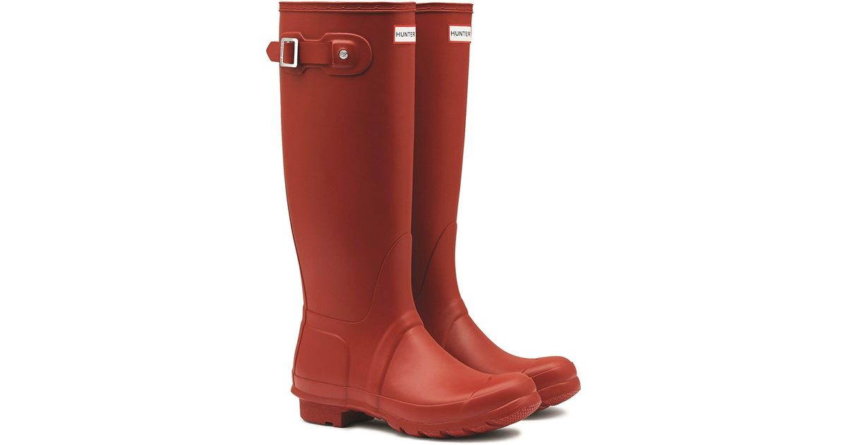 HUNTER Matt Wft1000rma-mlr Original Tall Wellington Boots in Red | Lyst