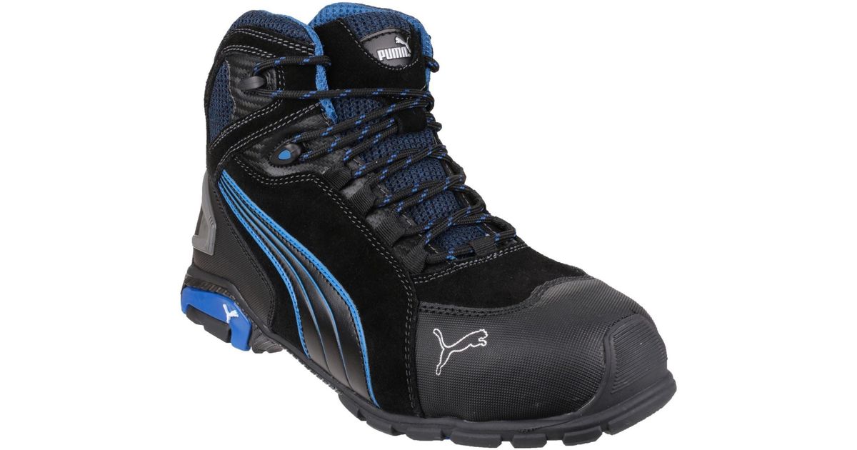 PUMA Rio Mid Leather Safety Boots in Black | Lyst