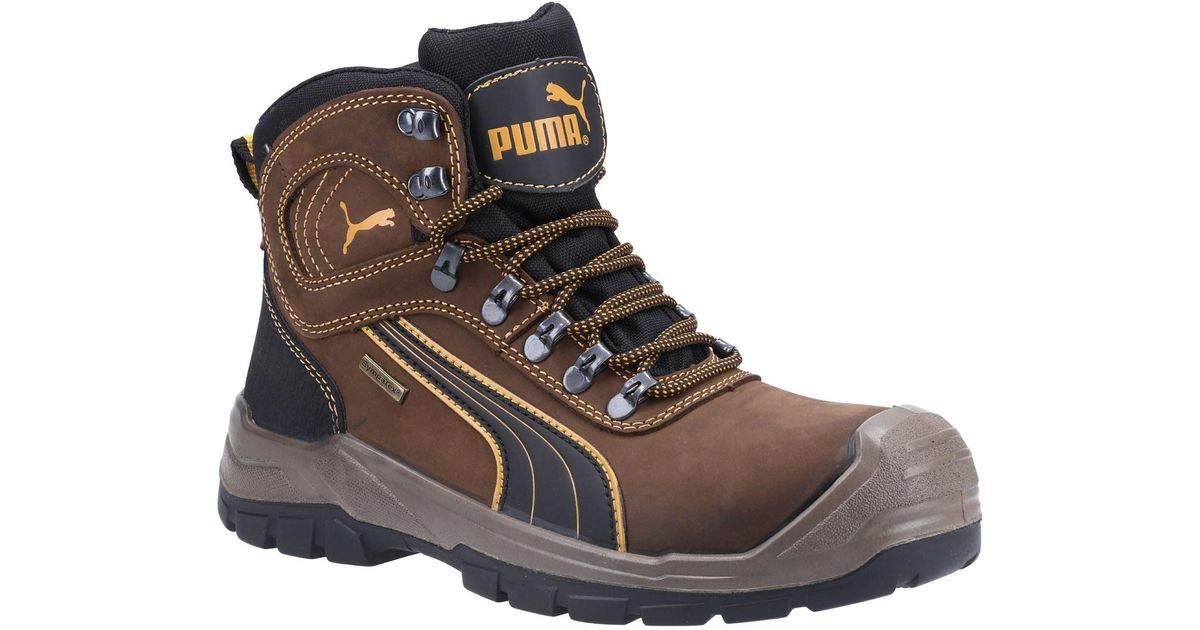PUMA Sierra Nervada Mid Leather Safety Boots in Brown | Lyst