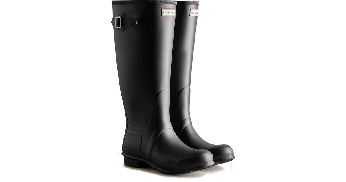 HUNTER Matt Wft2083rma-blk Original Tall Wide Boots in Black | Lyst