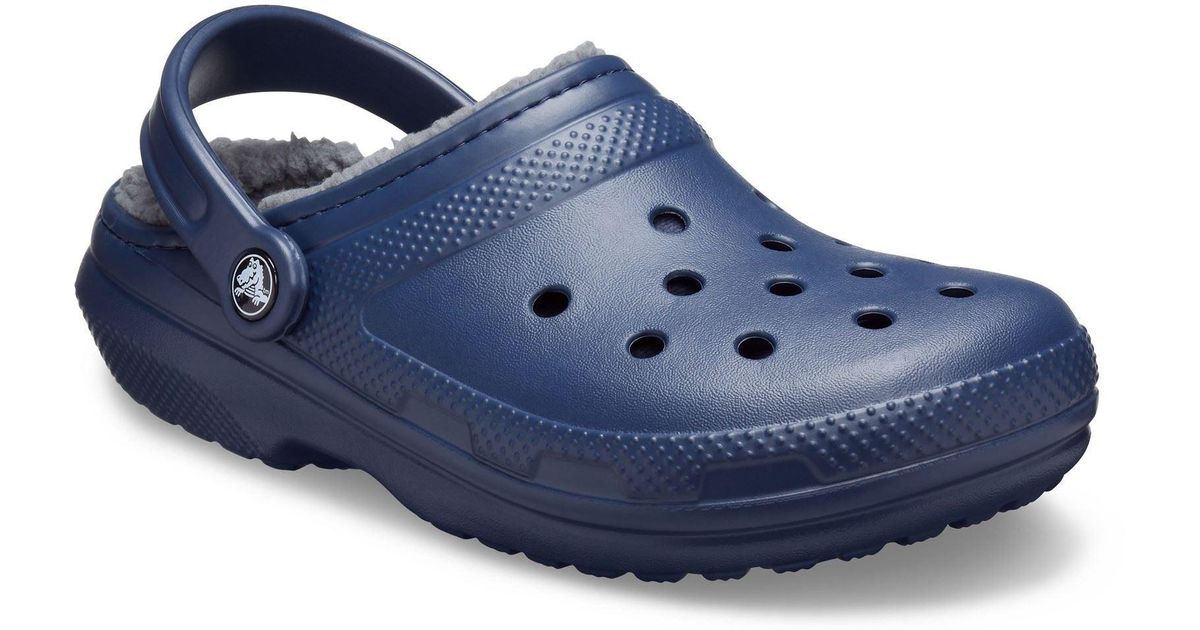 Crocs™ Classic Lined Thermoplastic /charcoal Clogs in Blue | Lyst