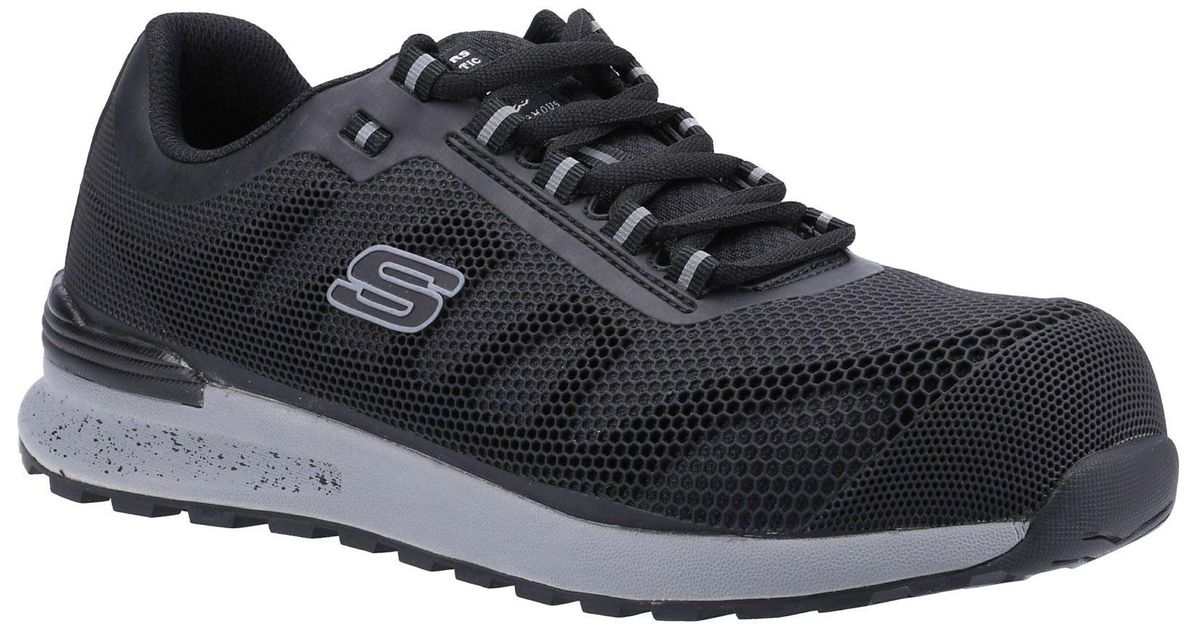 Skechers Workwear Bulklin Bragoo Textile Safety Trainers in Black for ...