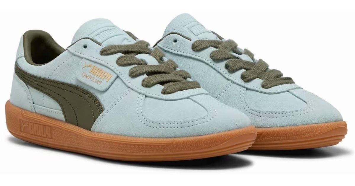 PUMA Palermo Leather Peaceful/Loden Sneakers in Blue | Lyst