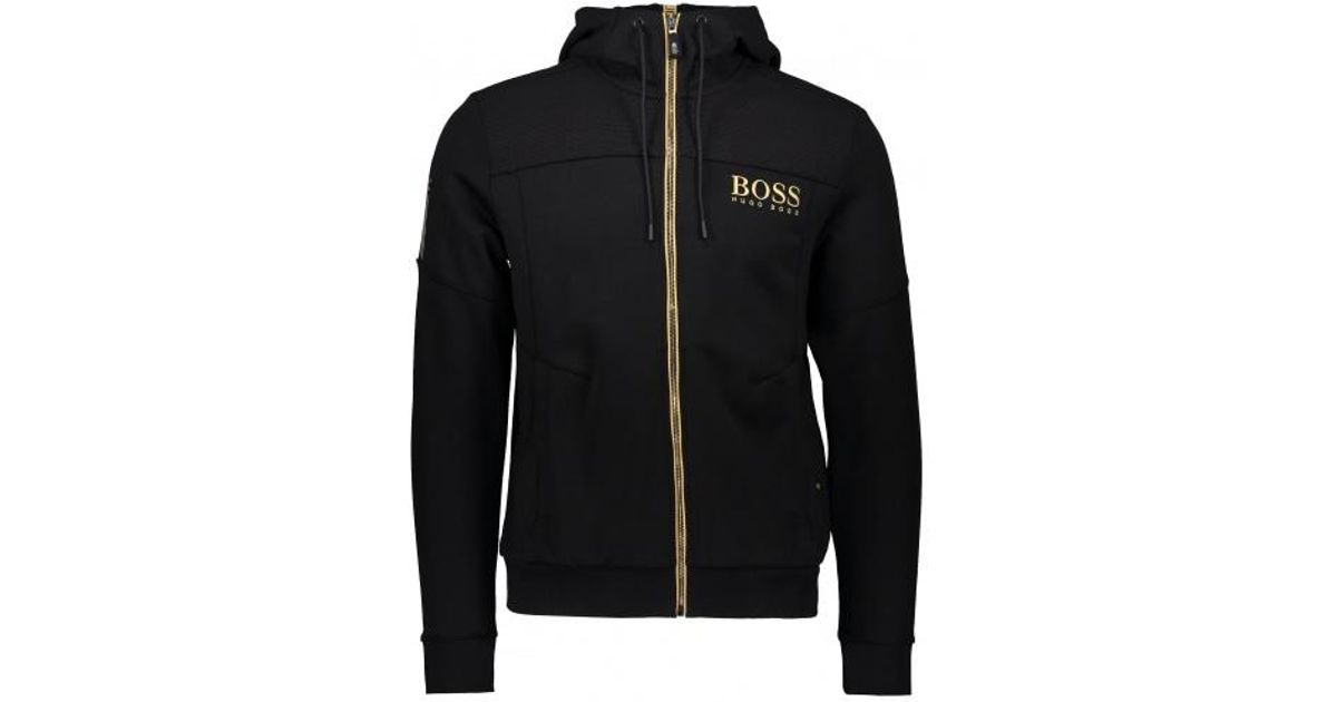 BOSS by HUGO BOSS Gold Trim Jacket in Black for Men | Lyst