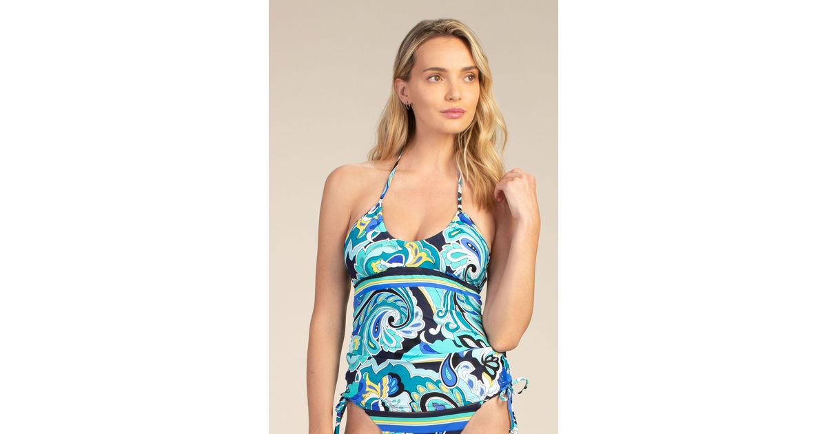 Trina Turk Synthetic Ipanema Geometric Print Tankini Bikini Top in Blue ...