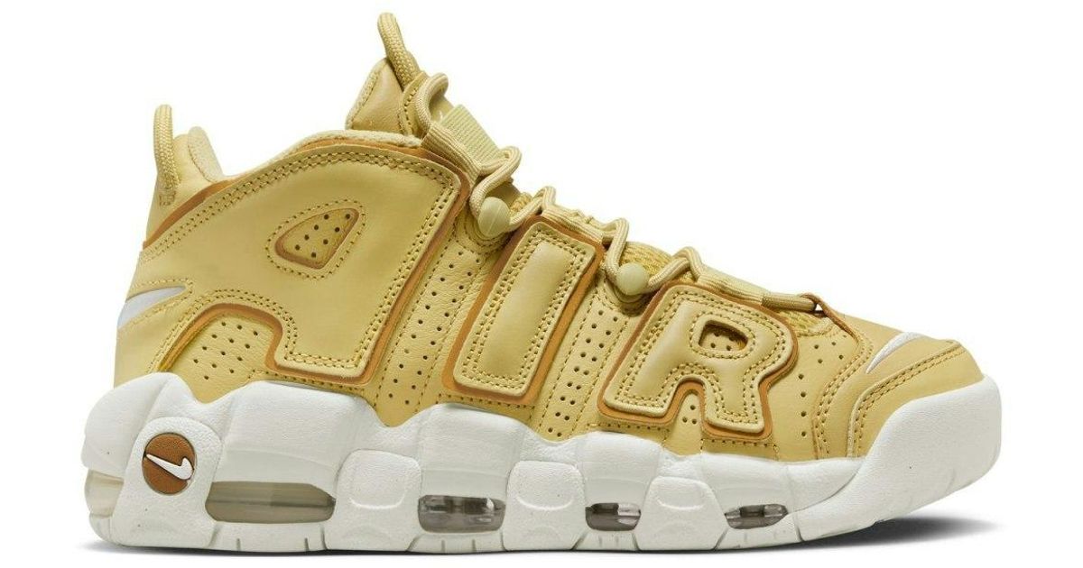 Nike Buff And Bronzine Sail Air More Uptempo Sneakers in Metallic | Lyst