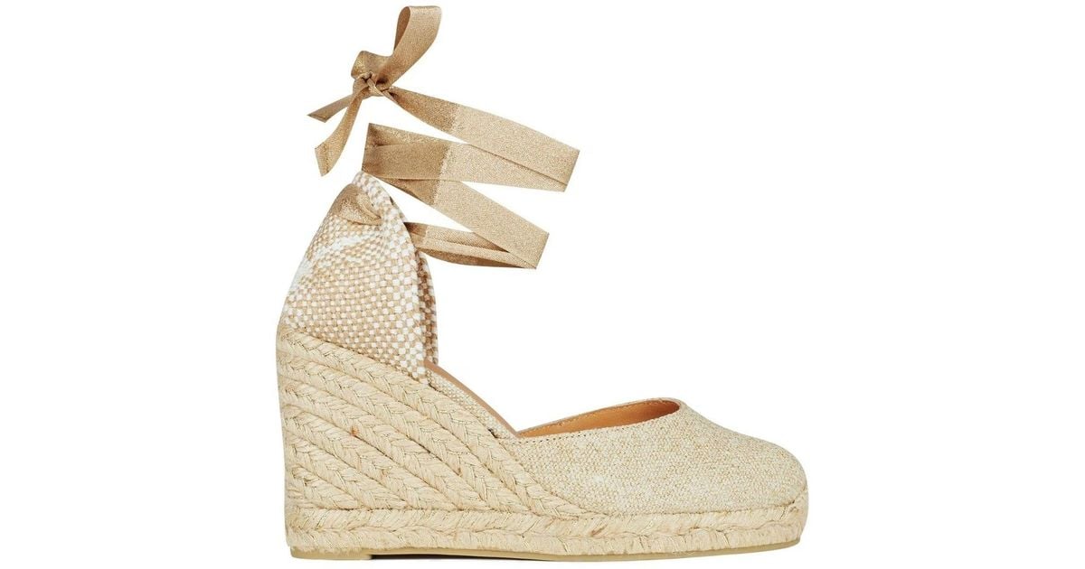 Castañer Oro Claro Carina Wedge Espadrilles in Metallic | Lyst