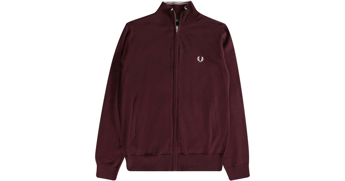 Fred Perry Authentic Classic Zip Through Cardigan in Purple for Men | Lyst