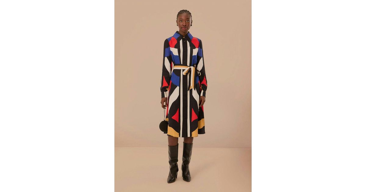 FARM Rio Amanda Stripes Midi Dress in Natural | Lyst