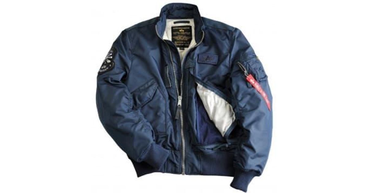Alpha Industries Engine Flight Jacket in Blue for Men | Lyst