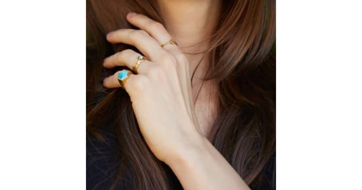 Rachel Entwistle Varro Ring Gold in Natural | Lyst