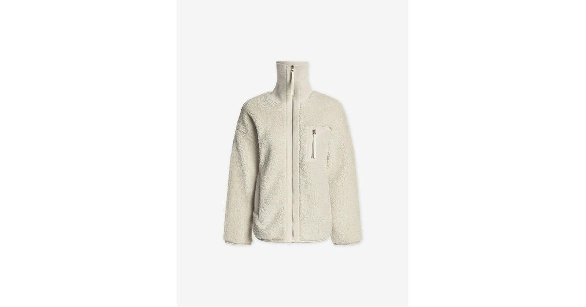 Varley Myla Fleece Zip Through Jacket Col: Sandshell in White | Lyst